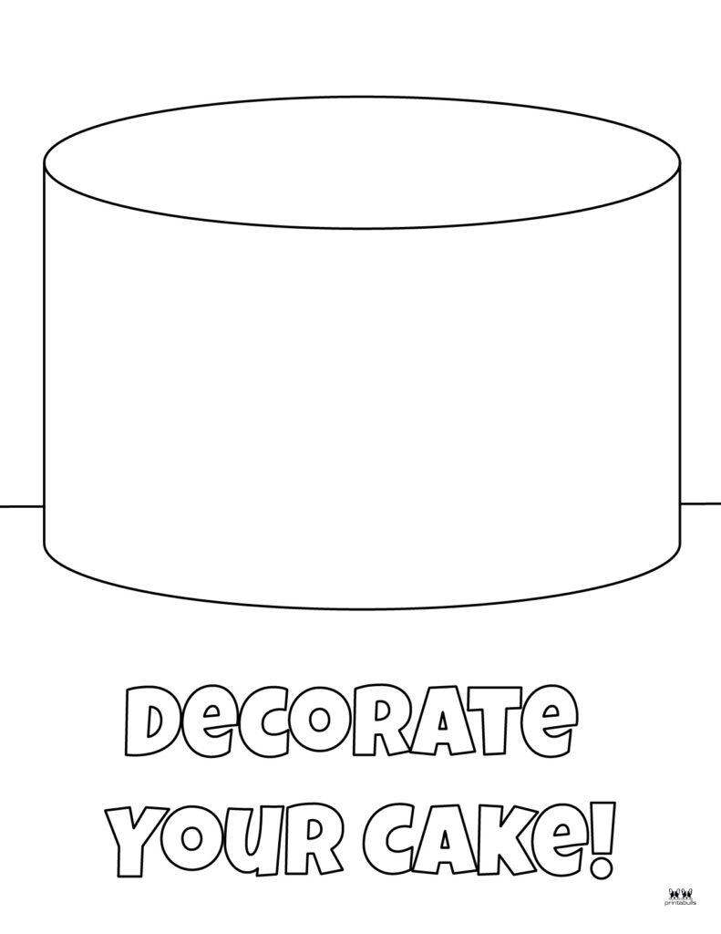 birthday cake coloring page simple