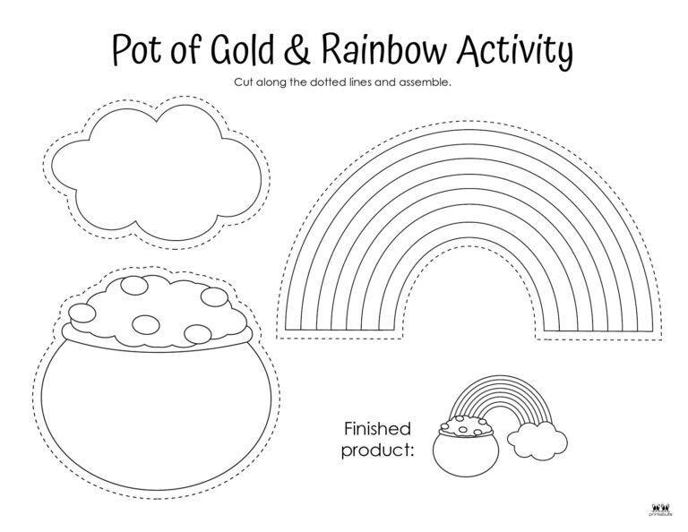 Pot of Gold Templates & Coloring Pages - 33 Pages | Printabulls