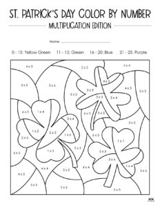 St. Patrick's Day Color By Number - 10 FREE Pages | Printabulls