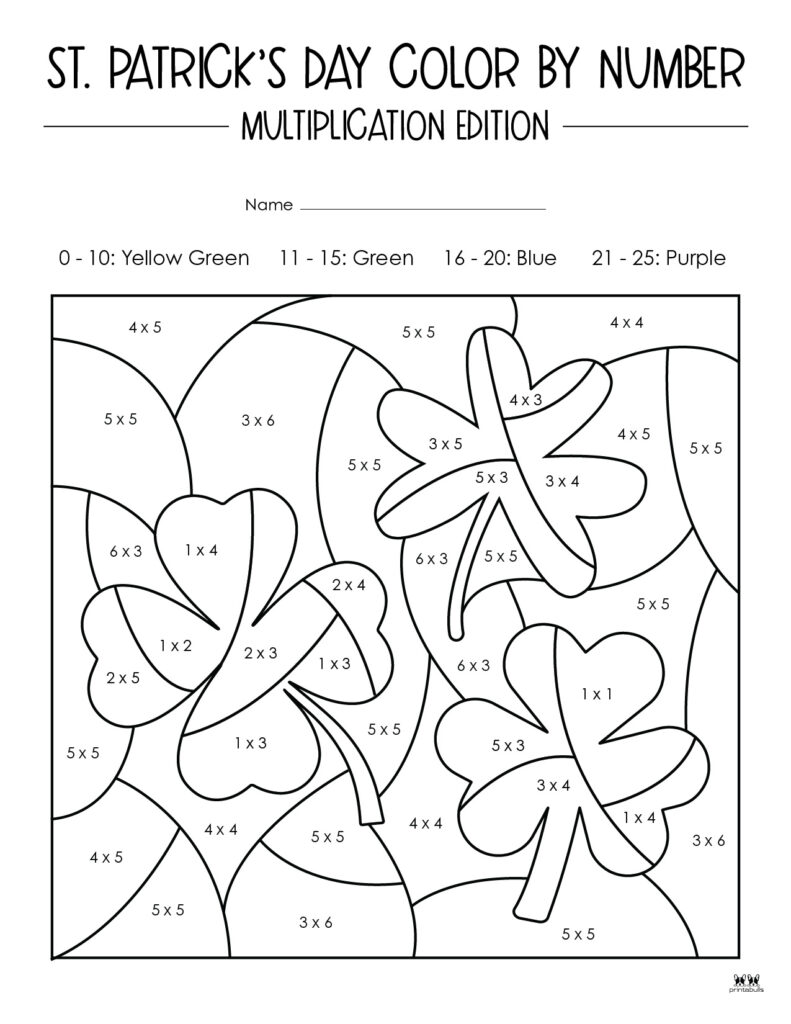 St. Patrick's Day Color By Number - 10 FREE Pages | Printabulls St. Patrick's Day Color By Number - 10 FREE Pages | Printabulls