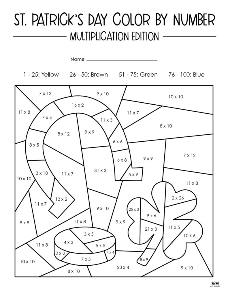 St. Patrick's Day Color By Number - 10 FREE Pages | Printabulls St. Patrick's Day Color By Number - 10 FREE Pages | Printabulls