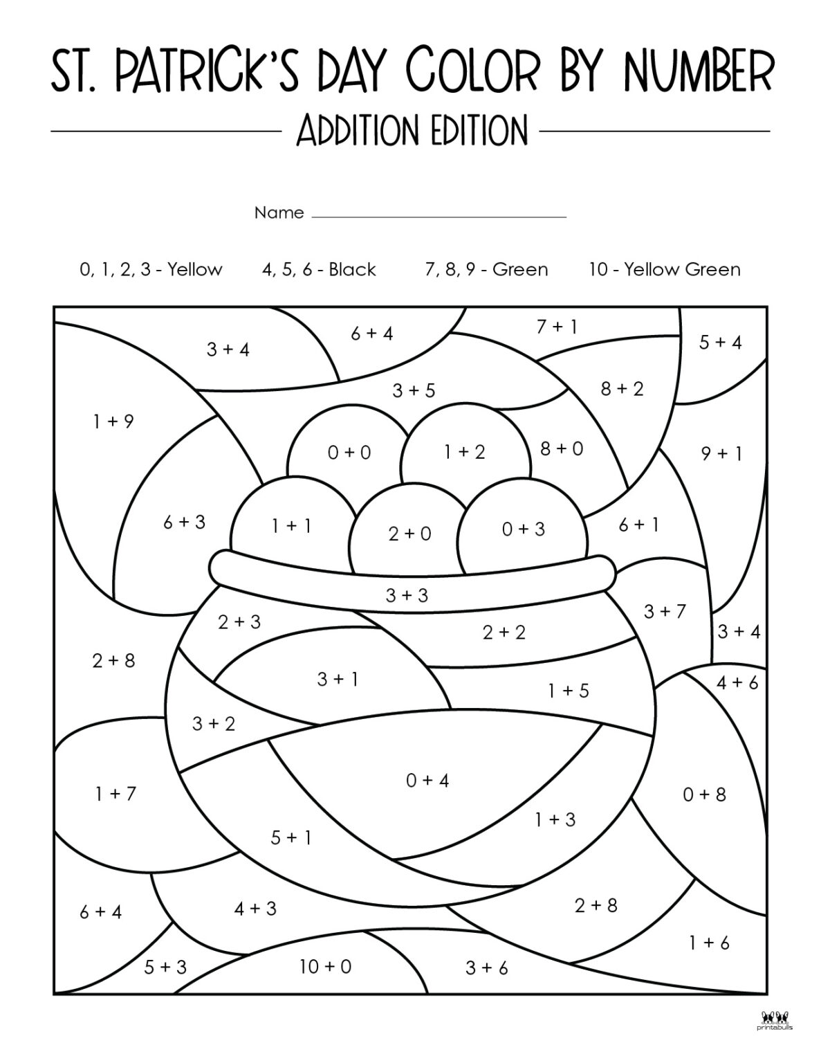 St. Patrick's Day Color By Number - 10 FREE Pages | Printabulls