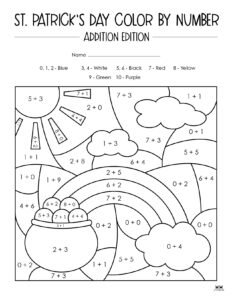 St. Patrick's Day Color By Number - 10 FREE Pages | Printabulls