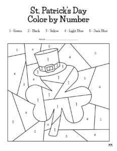 St. Patrick's Day Color By Number - 10 FREE Pages | Printabulls