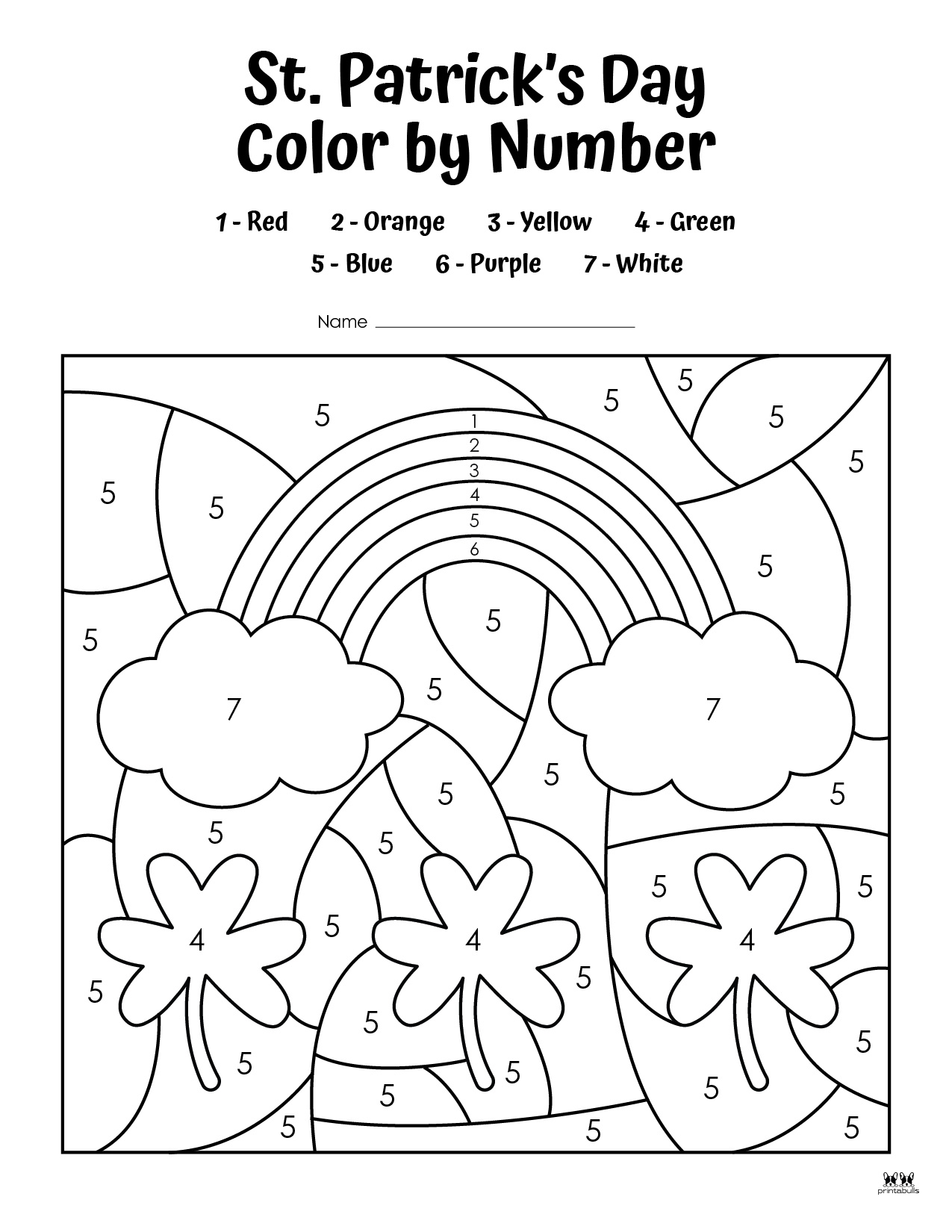 St. Patrick's Day Color By Number - 10 FREE Pages | Printabulls