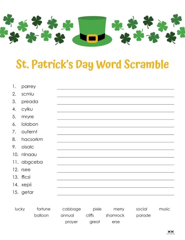 St Patrick s Day Word Scrambles 15 FREE Pages Printabulls St Patrick s Day Word Scrambles 15 FREE Pages Printabulls