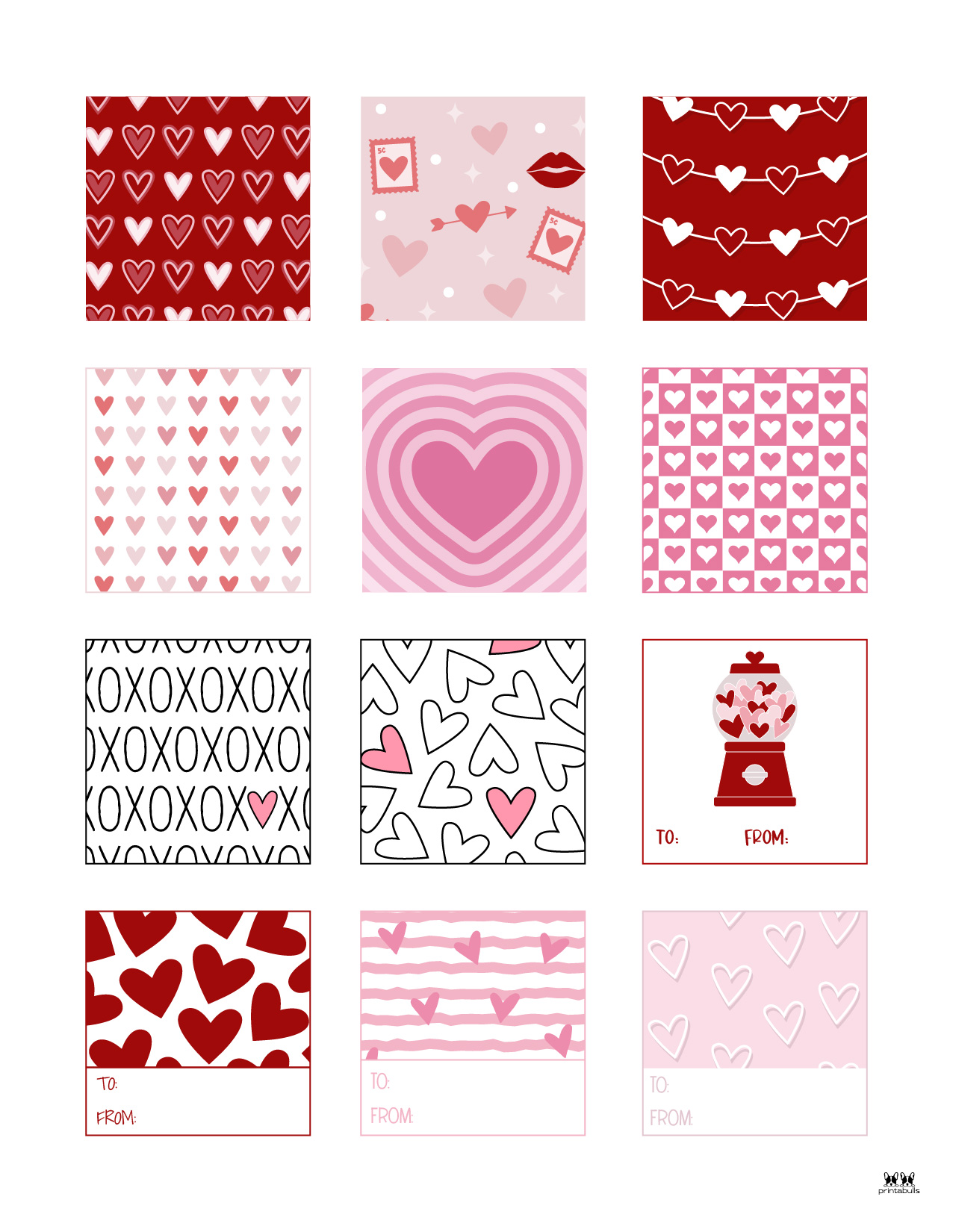 Valentine Tags - 300 FREE Printable Tags | Printabulls