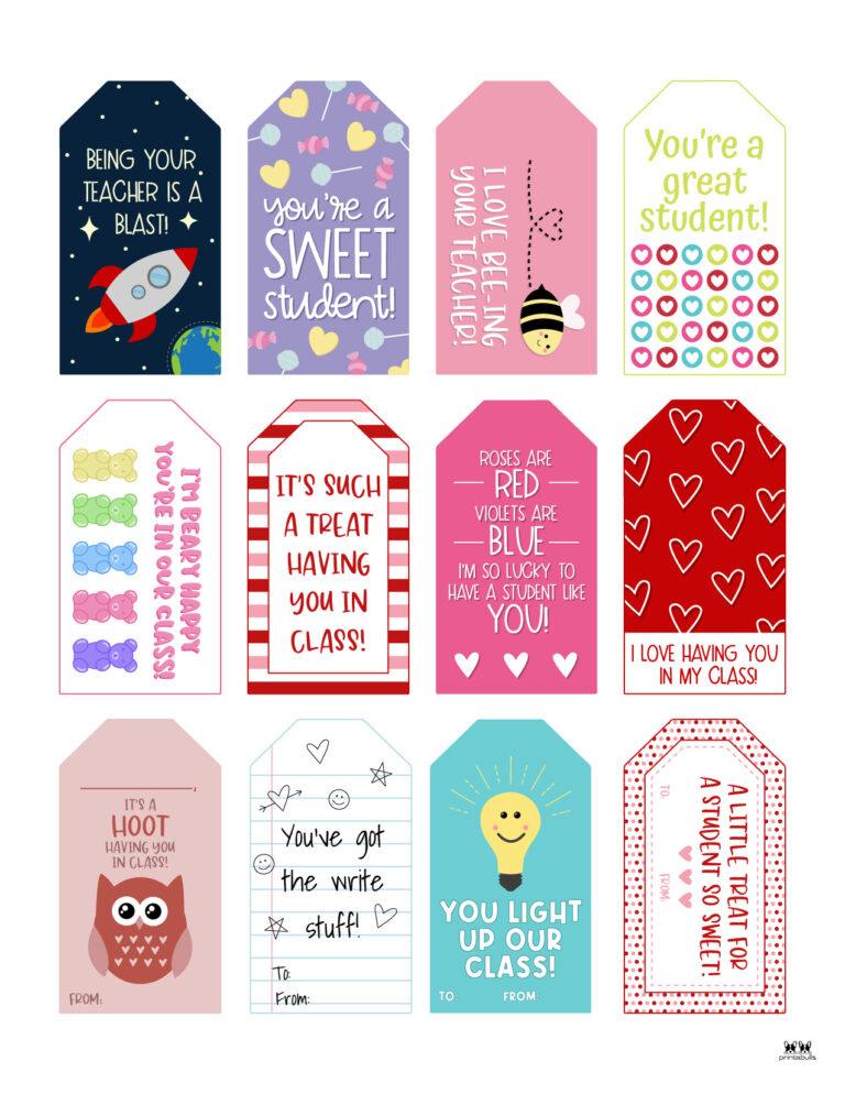 Valentine Tags - 300 FREE Printable Tags | Printabulls