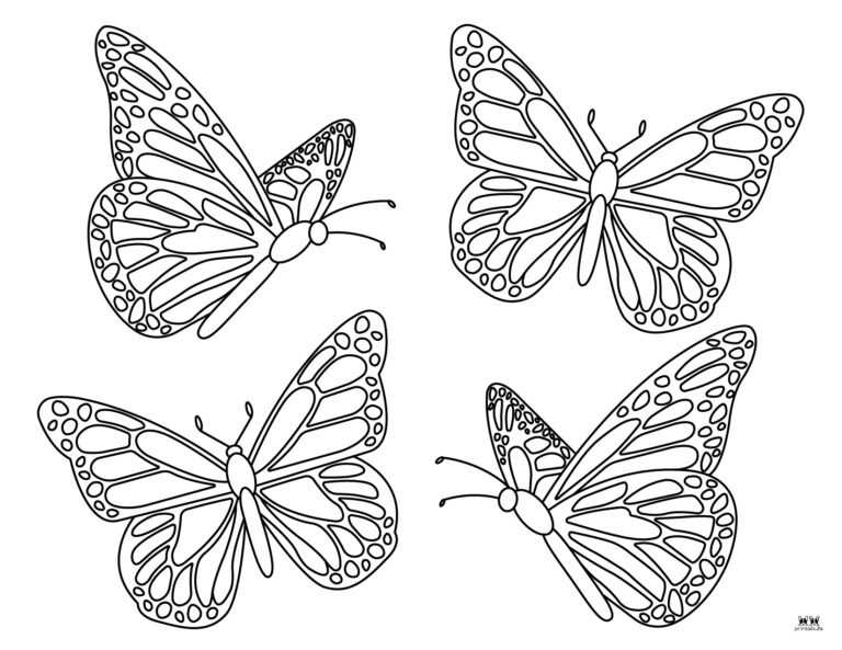 Butterfly Coloring Pages - 50 FREE Pages | Printabulls