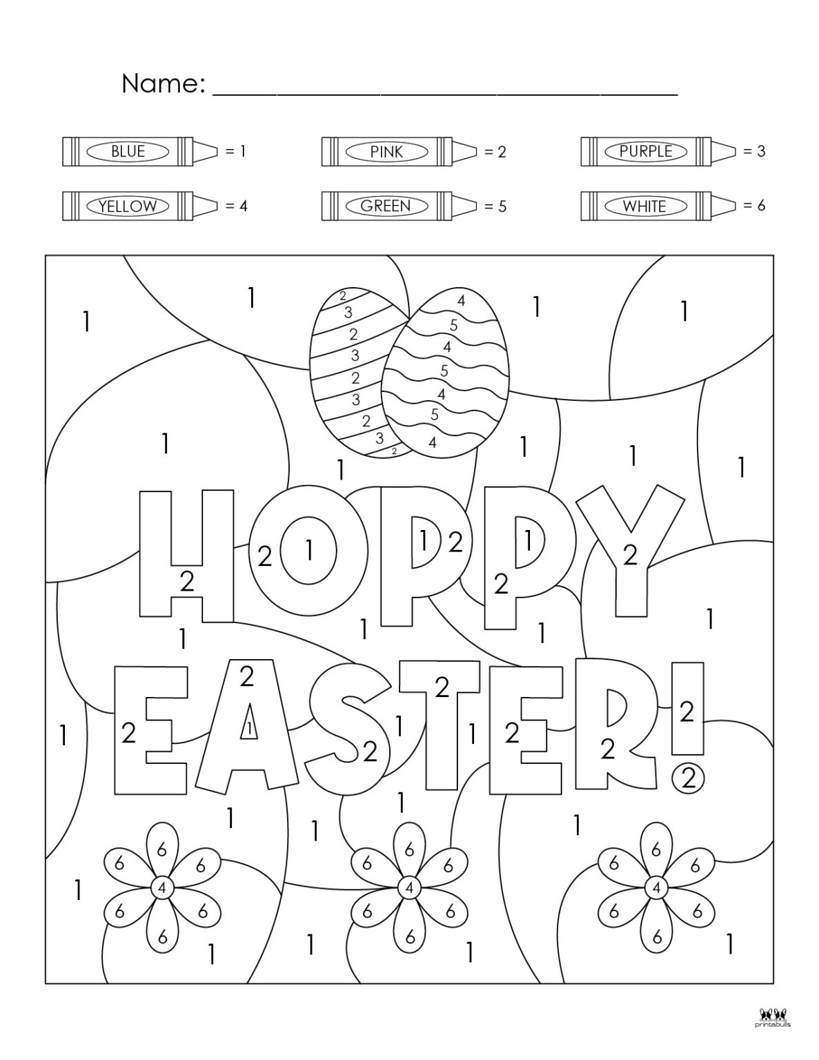Easter Color By Number - 10 FREE Printable Pages | Printabulls