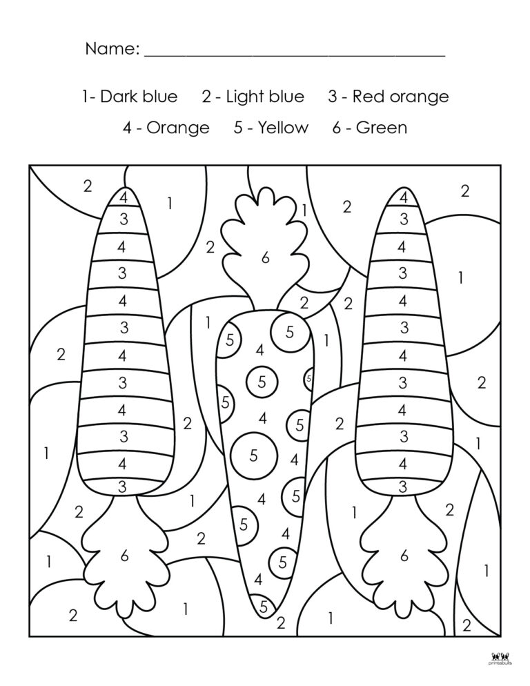 Easter Color By Number - 10 FREE Printable Pages - PrintaBulk