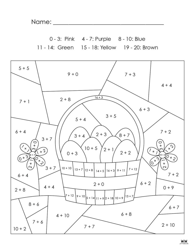 Easter Color By Number - 10 FREE Printable Pages - PrintaBulk