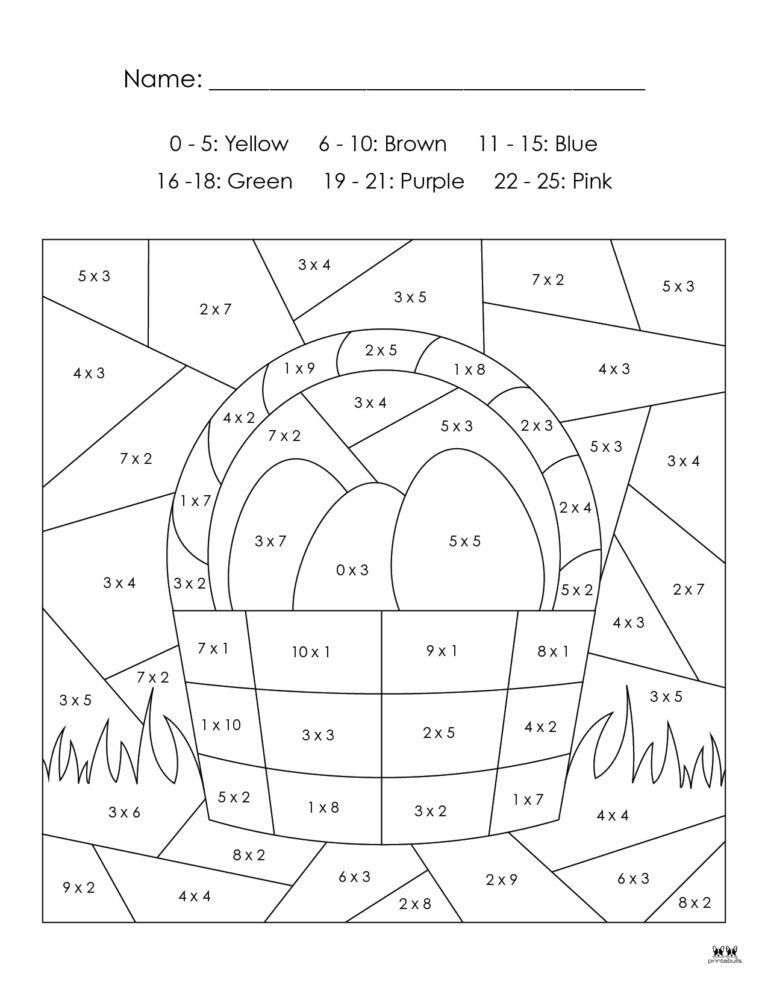 Easter Color By Number - 10 FREE Printable Pages | Printabulls