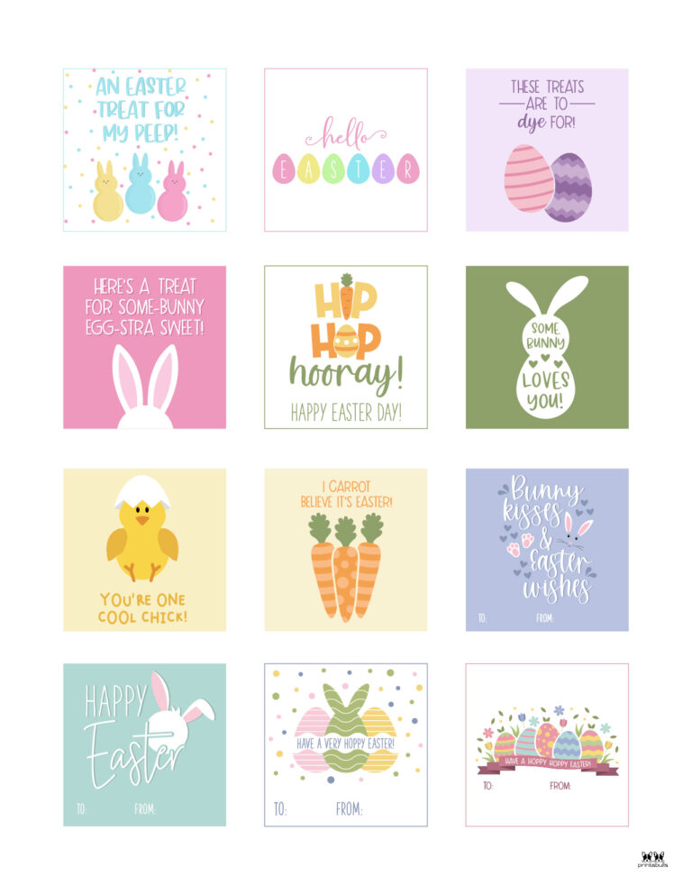 Easter Tags - 300 FREE Printable Gift Tags | Printabulls