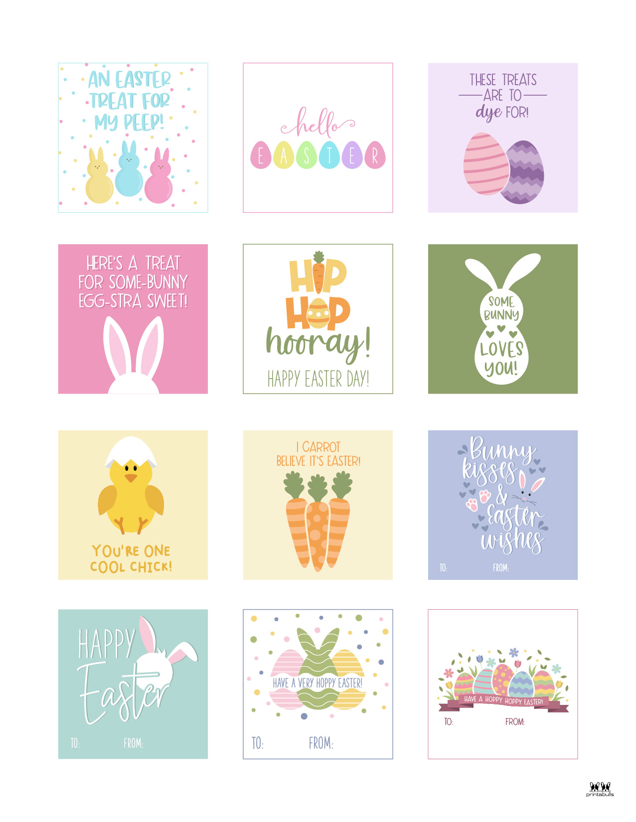 Easter Tags - 300 FREE Printable Gift Tags | Printabulls