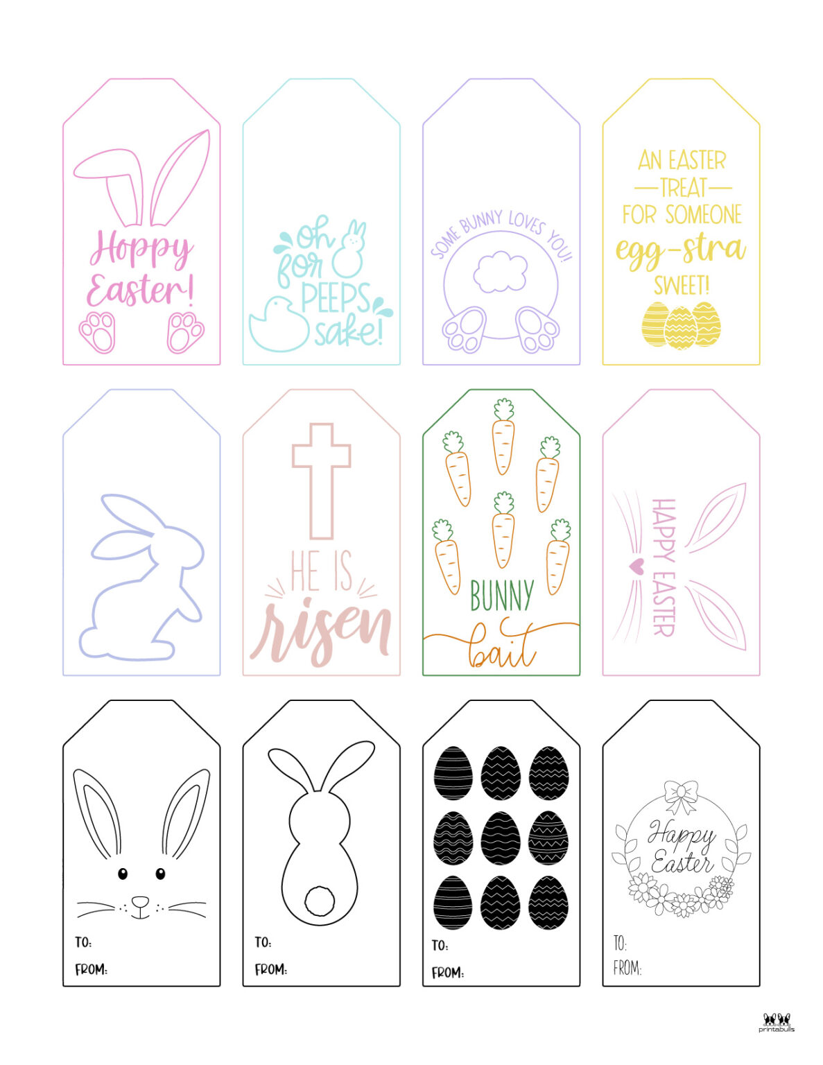 Easter Tags - 300 FREE Printable Gift Tags | Printabulls