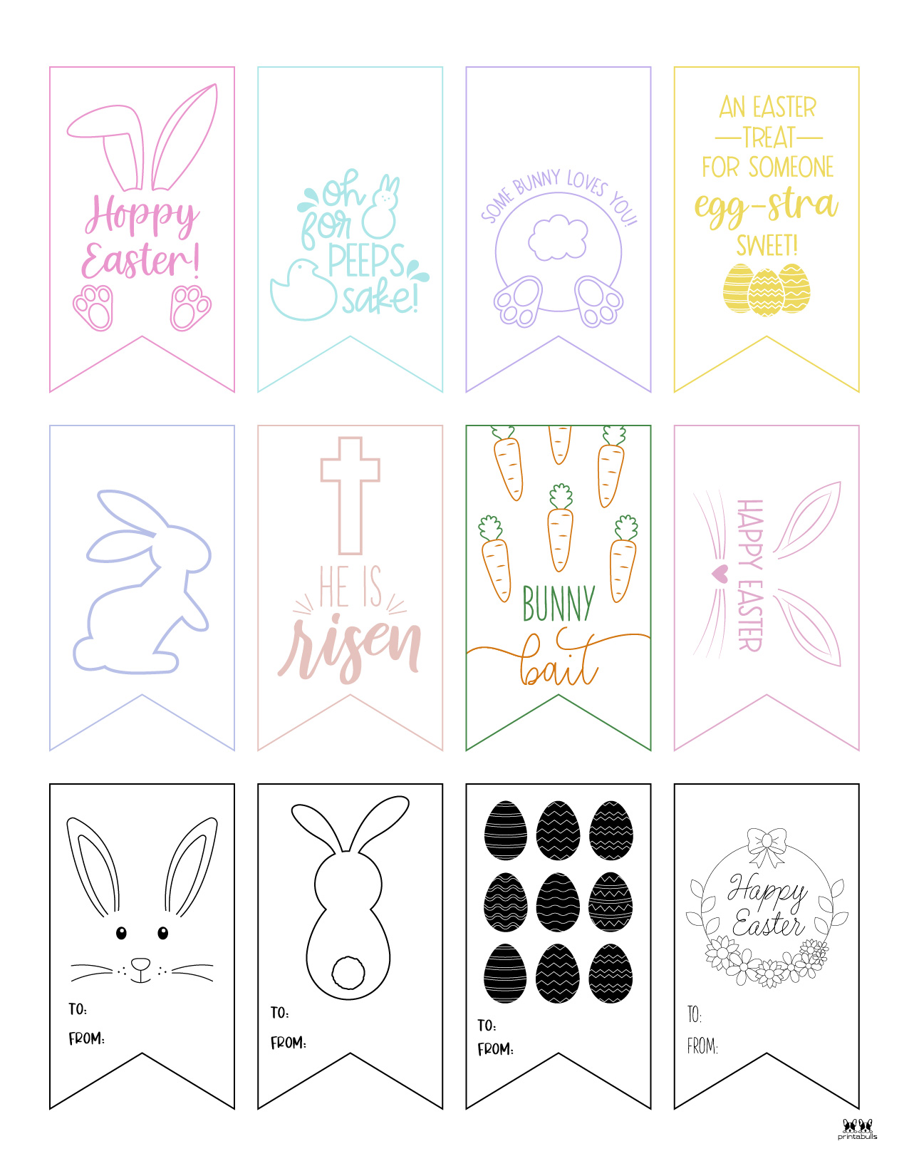 Easter Tags - 300 FREE Printable Gift Tags | Printabulls