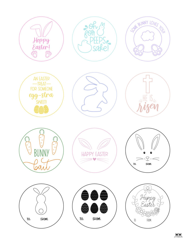 Easter Tags - 300 FREE Printable Gift Tags | Printabulls