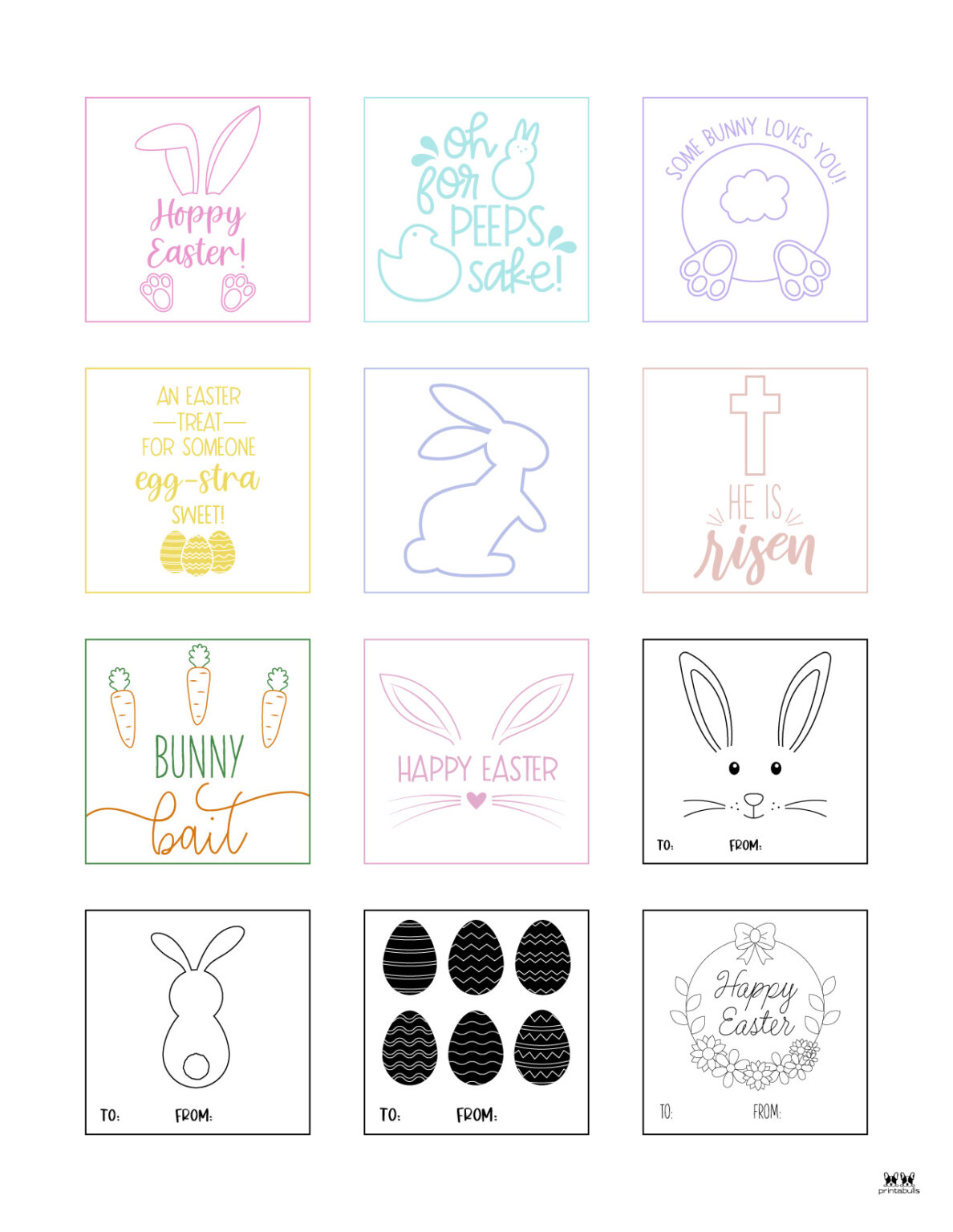 Easter Tags - 300 FREE Printable Gift Tags | Printabulls