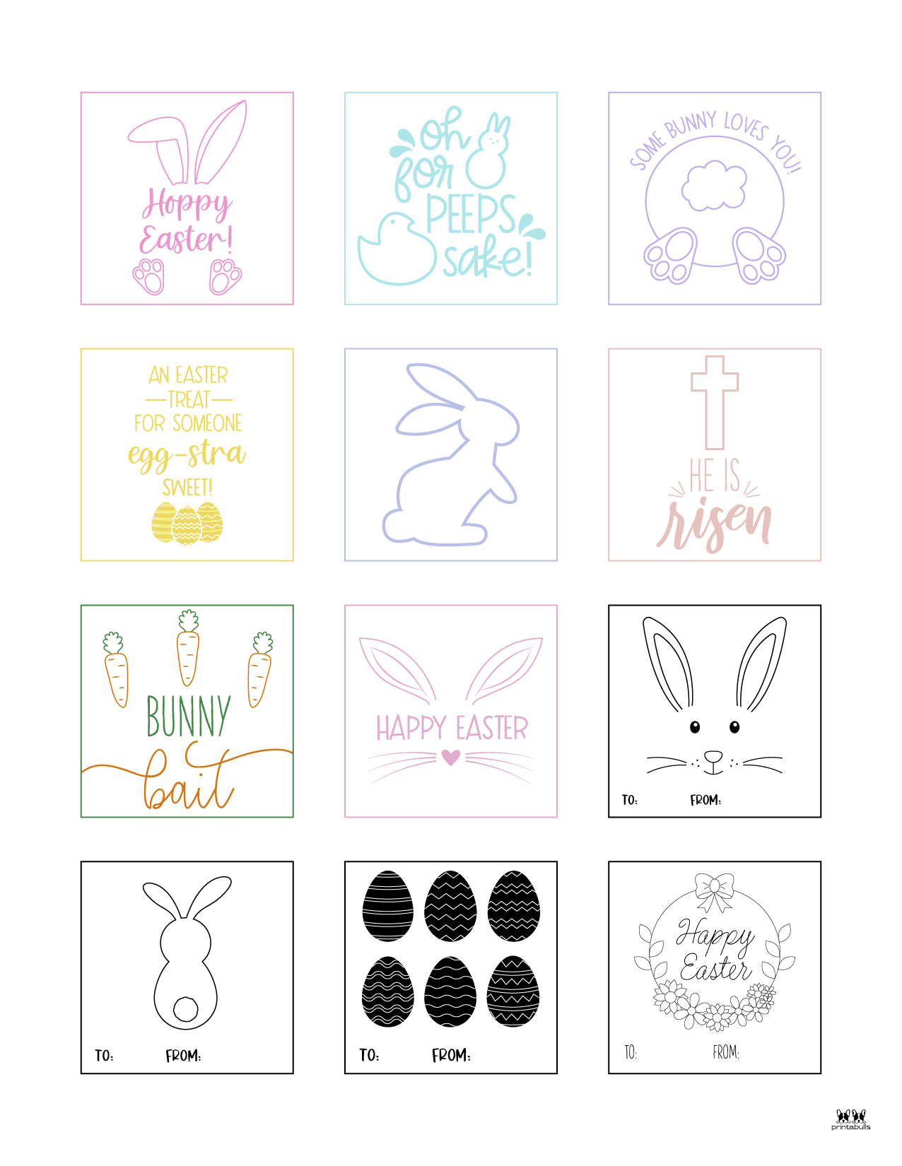 Easter Tags - 300 FREE Printable Gift Tags | Printabulls