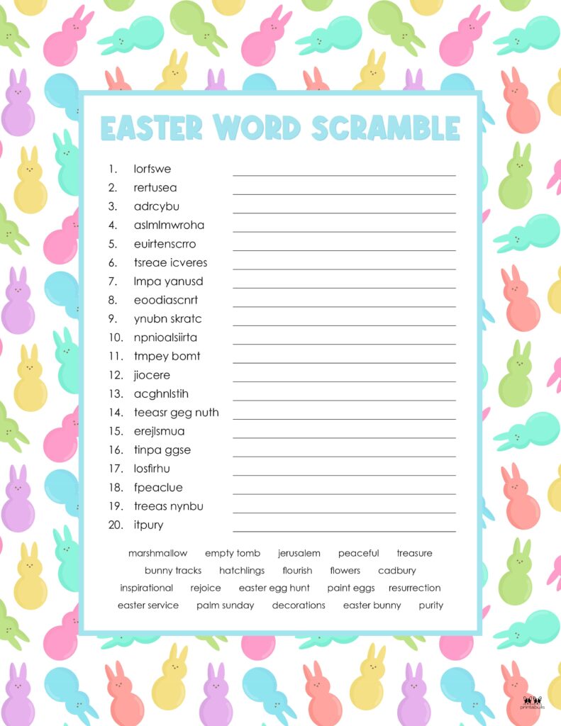 Easter Word Scrambles 15 FREE Printables Printabulls Easter Word Scrambles 15 FREE Printables Printabulls