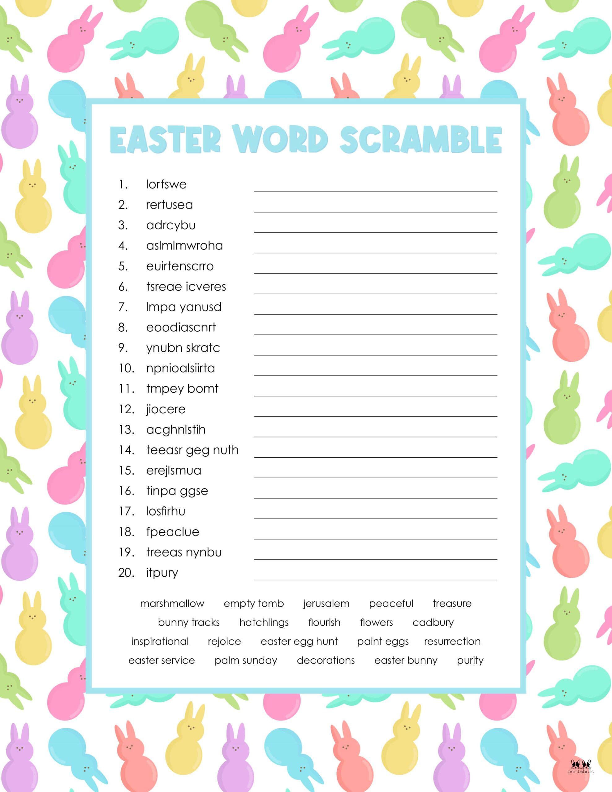 Easter Word Scrambles 15 FREE Printables Printabulls Easter Word Scrambles 15 FREE Printables Printabulls