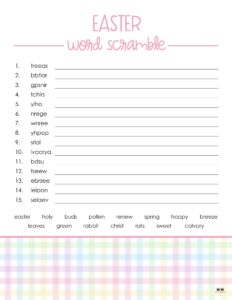 Easter Word Scrambles - 15 FREE Printables | Printabulls