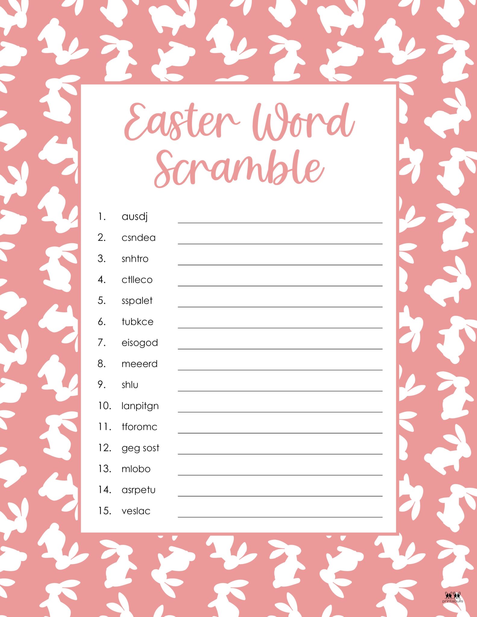 Easter Word Scrambles - 15 FREE Printables | Printabulls
