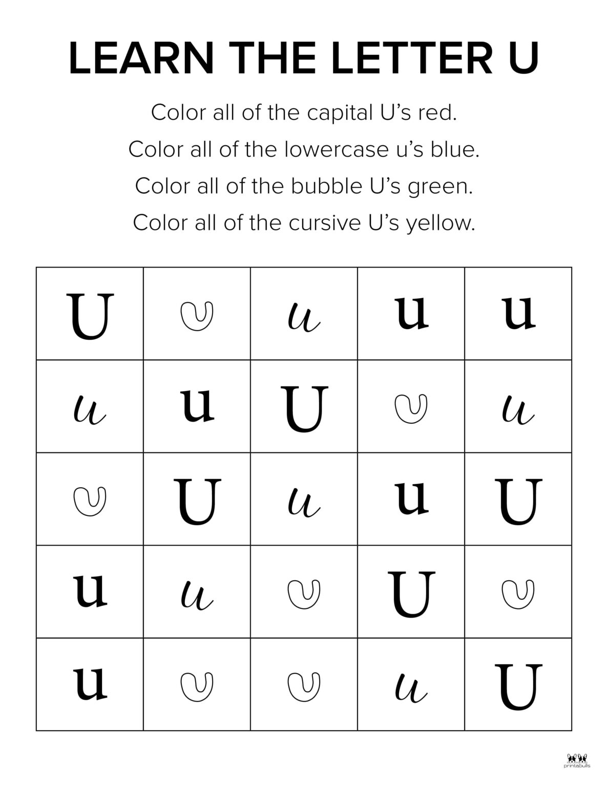 Letter U Worksheets - 50 FREE Printables | Printabulls