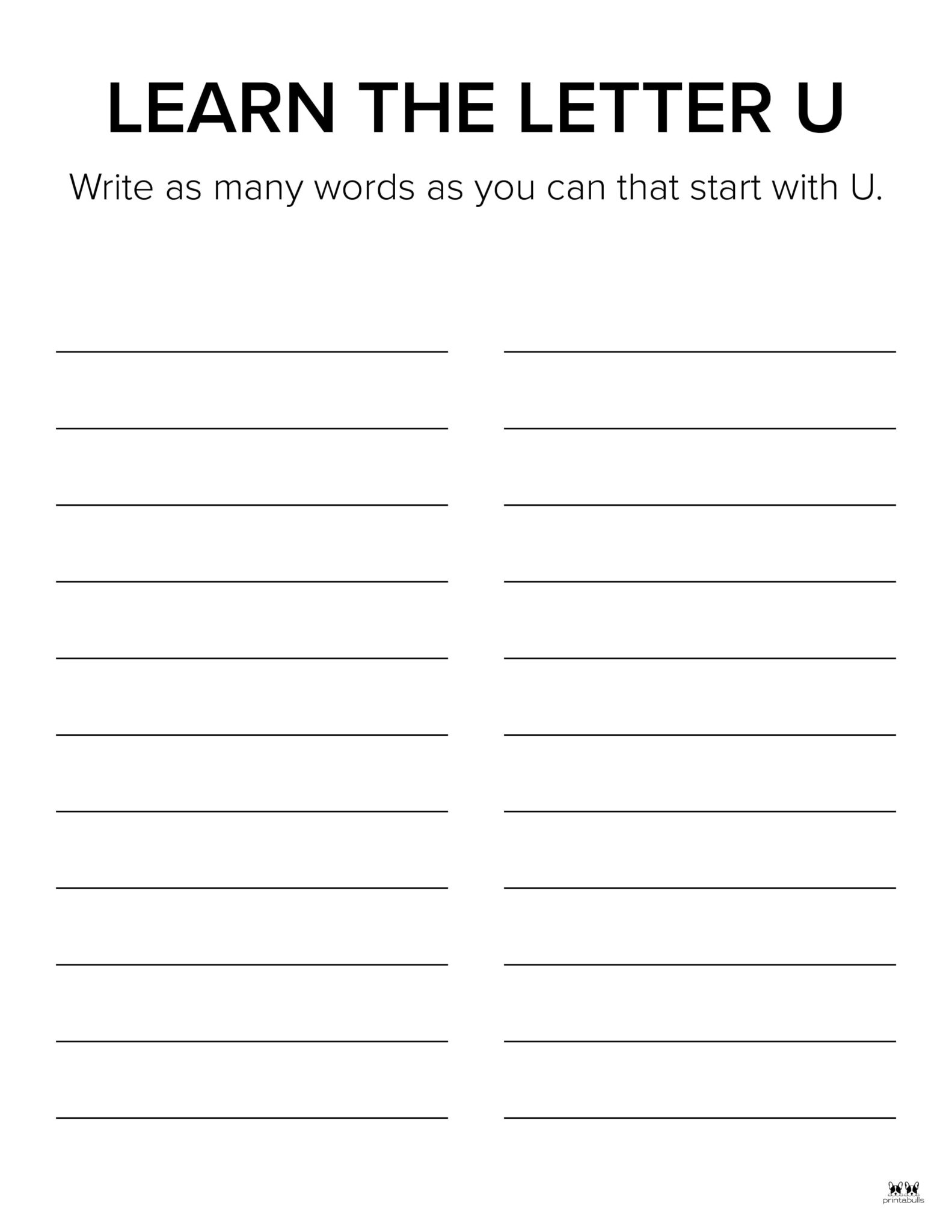 Letter U Worksheets - 50 FREE Printables | Printabulls
