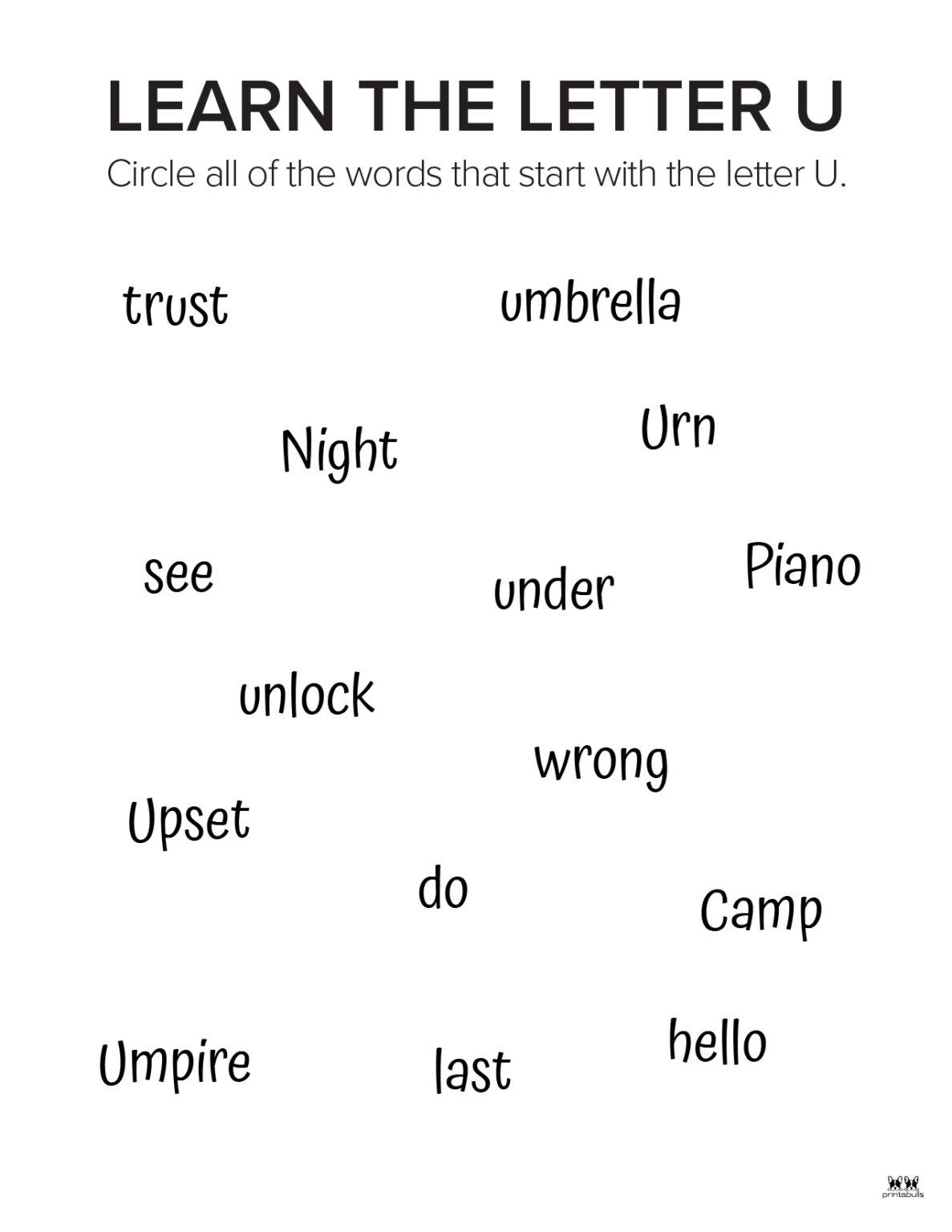 Letter U Worksheets - 50 FREE Printables | Printabulls