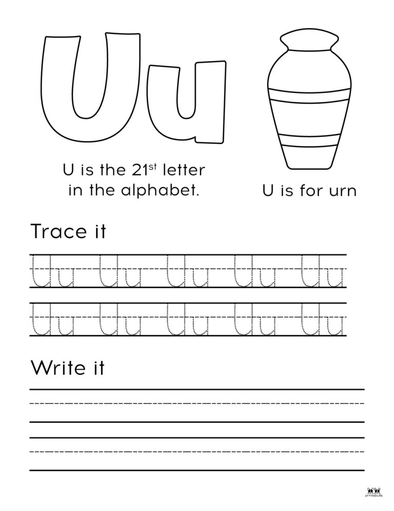 Letter U Worksheets - 50 FREE Printables | Printabulls
