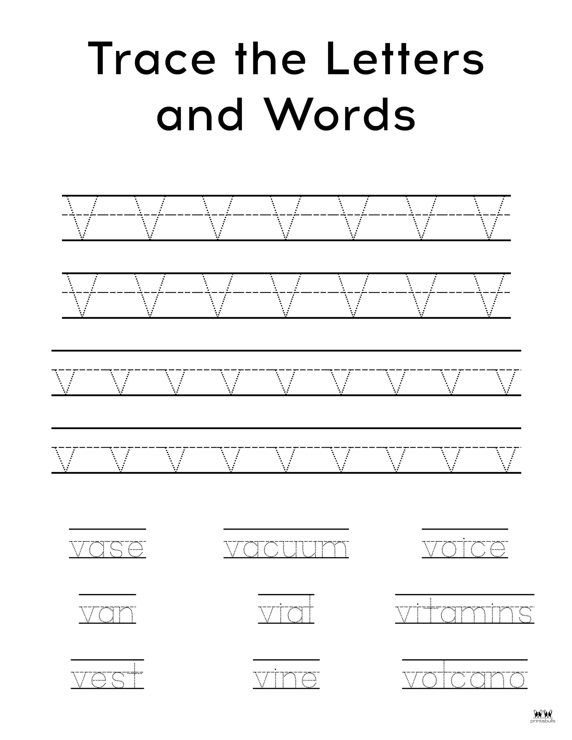 Letter V Worksheets - 50 FREE Printables | Printabulls