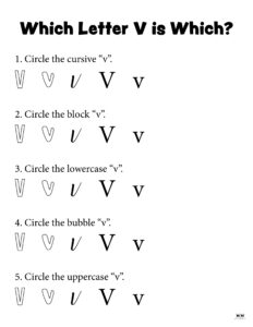 Letter V Worksheets - 50 FREE Printables | Printabulls