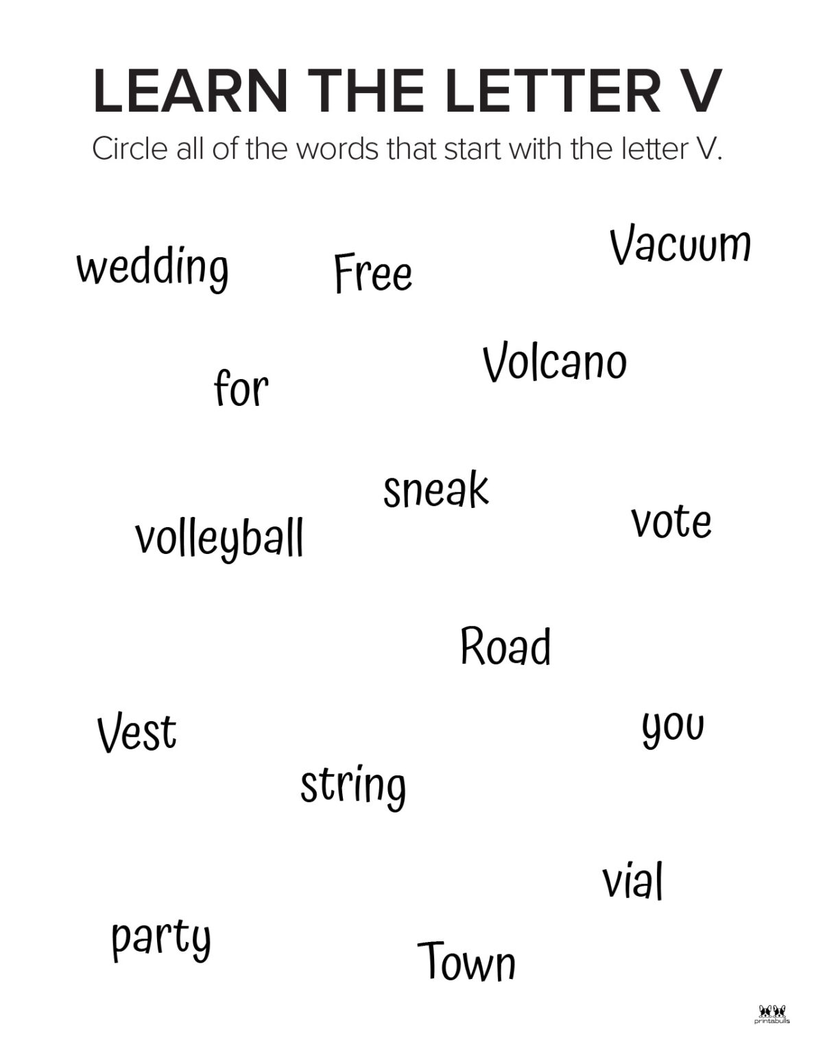 Letter V Worksheets - 50 FREE Printables | Printabulls