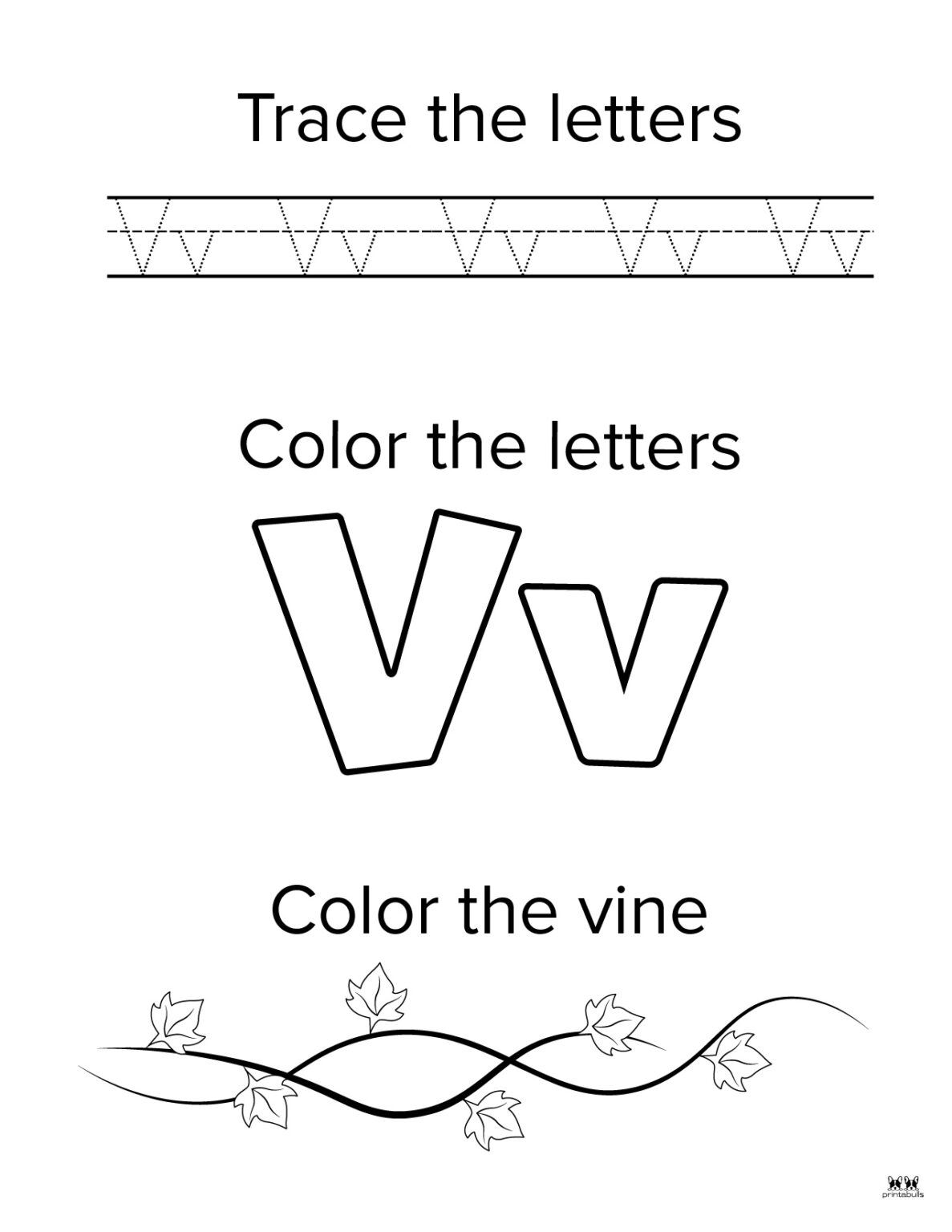 Letter V Worksheets - 50 FREE Printables | Printabulls