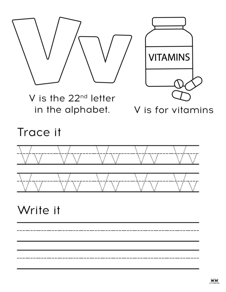 Letter V Worksheets - 50 FREE Printables | Printabulls