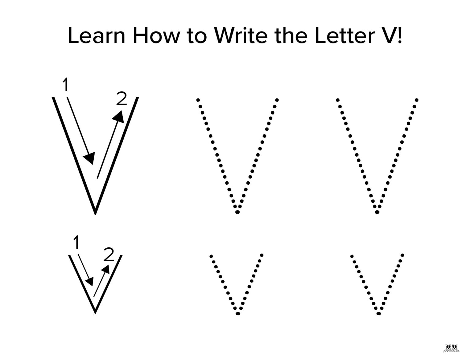 Letter V Worksheets - 50 FREE Printables | Printabulls