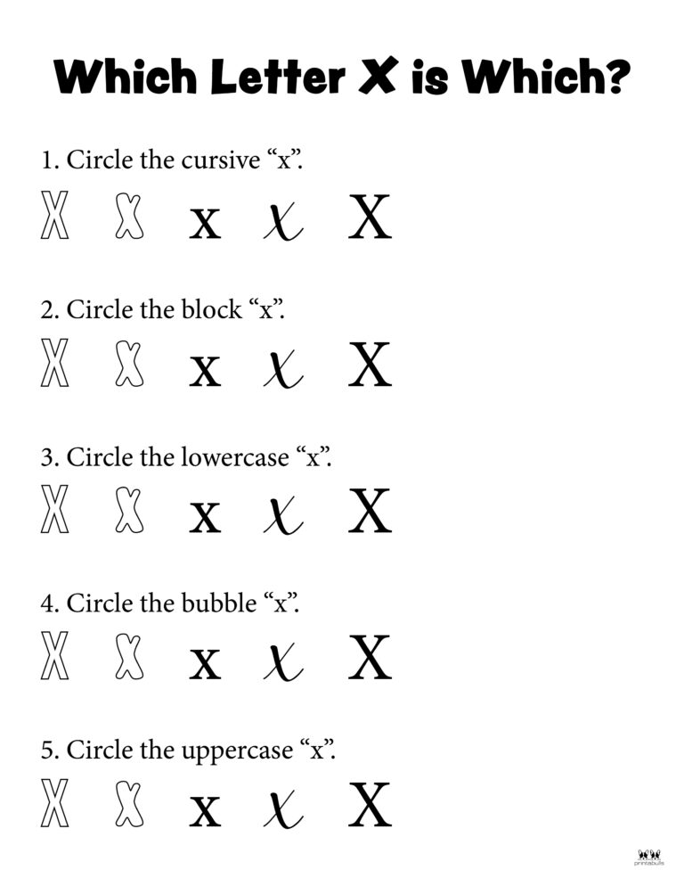 Letter X Worksheets - 50 FREE Printables | Printabulls