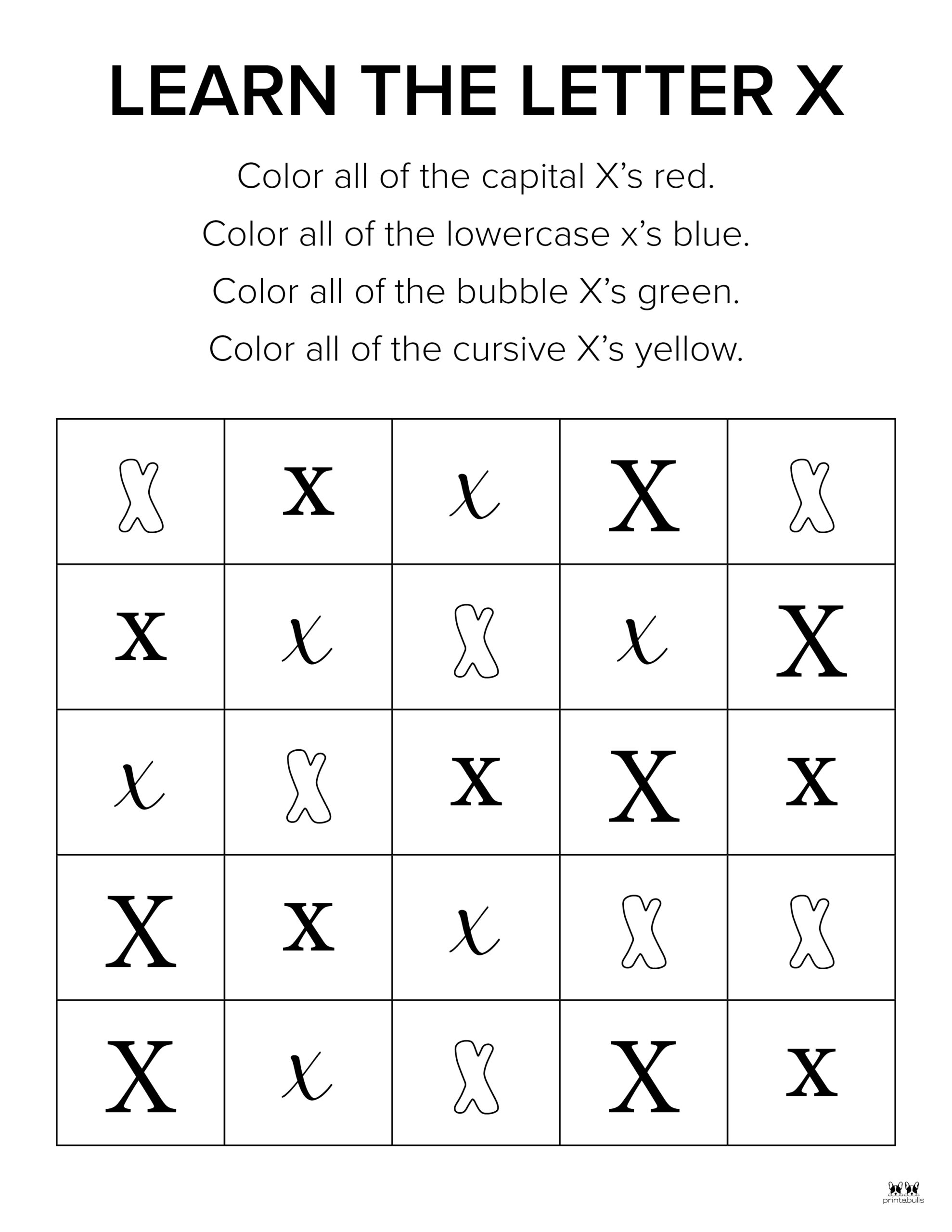 Letter X Worksheets - 50 FREE Printables | Printabulls
