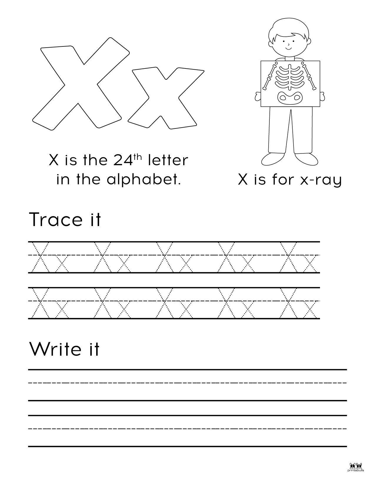 Letter X Worksheets - 50 FREE Printables | Printabulls