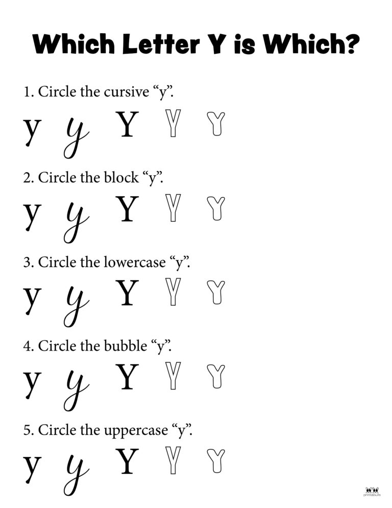 Letter Y Worksheets - 50 FREE Printables | Printabulls