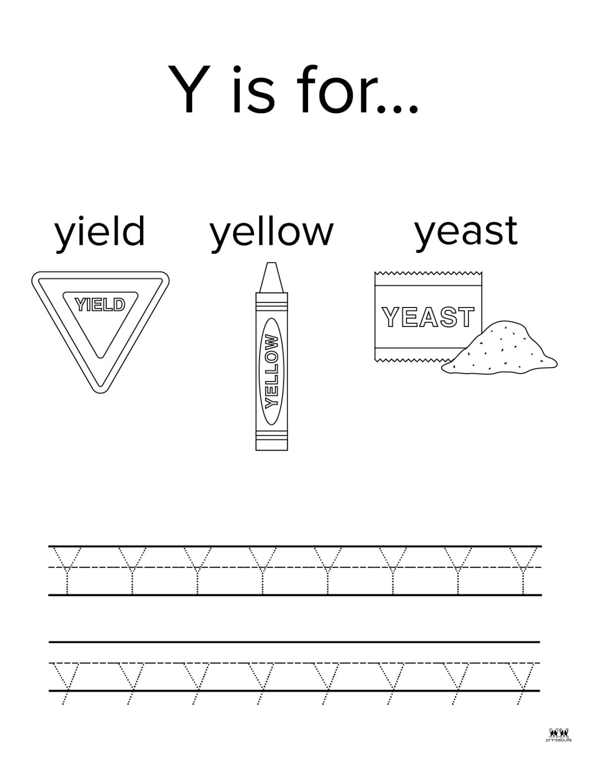 Letter Y Worksheets - 50 FREE Printables | Printabulls