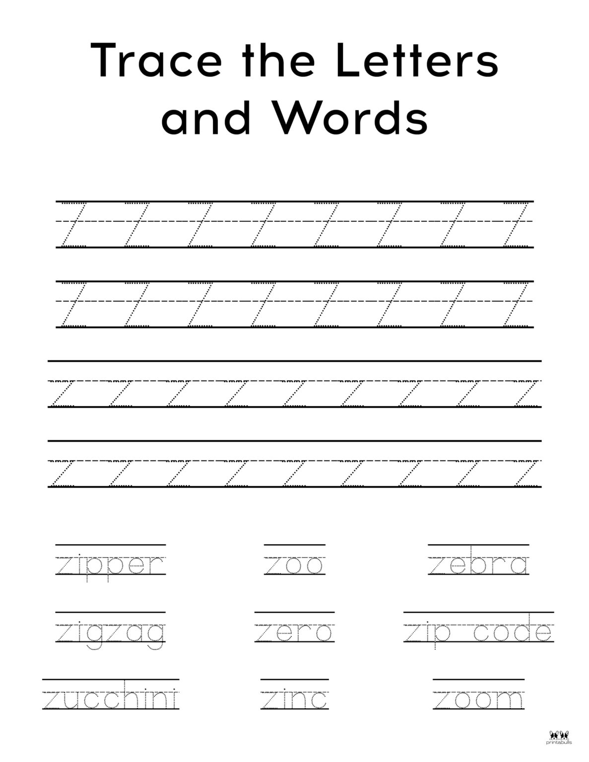 Letter Z Worksheets - 50 FREE Printables | Printabulls