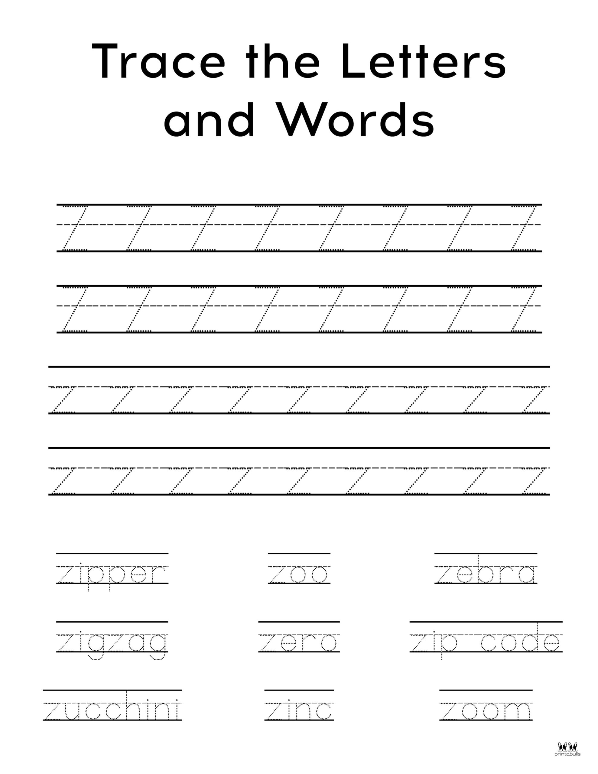 Letter Z Worksheets - 50 FREE Printables | Printabulls