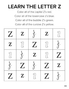 Letter Z Worksheets - 50 FREE Printables | Printabulls