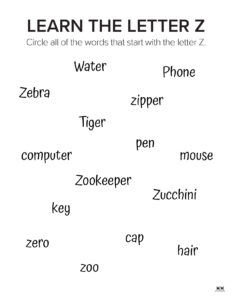 Letter Z Worksheets - 50 FREE Printables | Printabulls