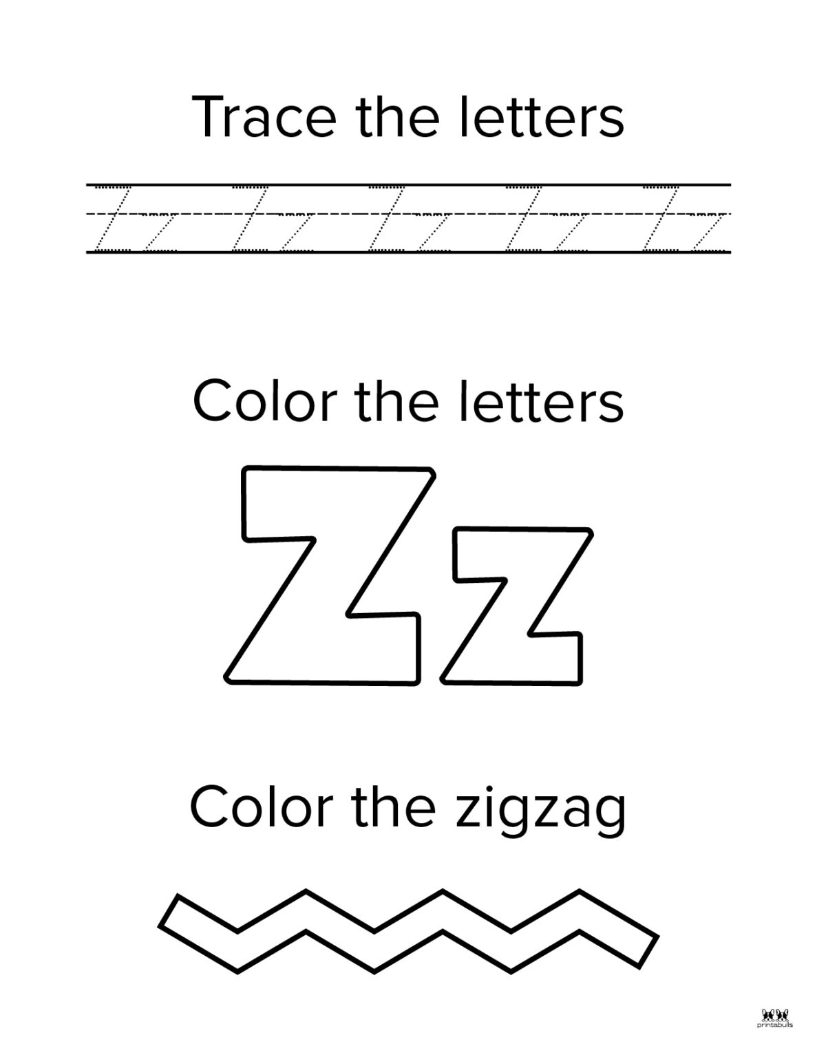 Letter Z Worksheets - 50 FREE Printables | Printabulls