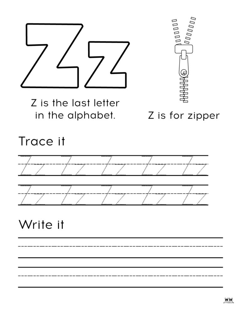 Letter Z Worksheets - 50 FREE Printables | Printabulls