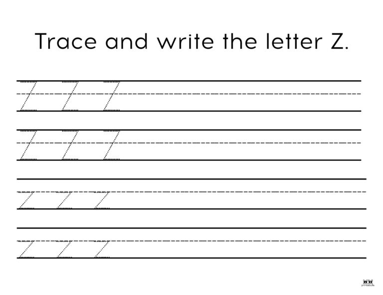 Letter Z Worksheets - 50 FREE Printables | Printabulls